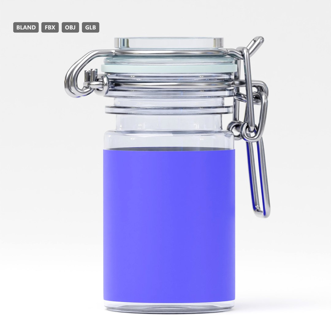 3D Glass jar container 3d model - TurboSquid 2124132