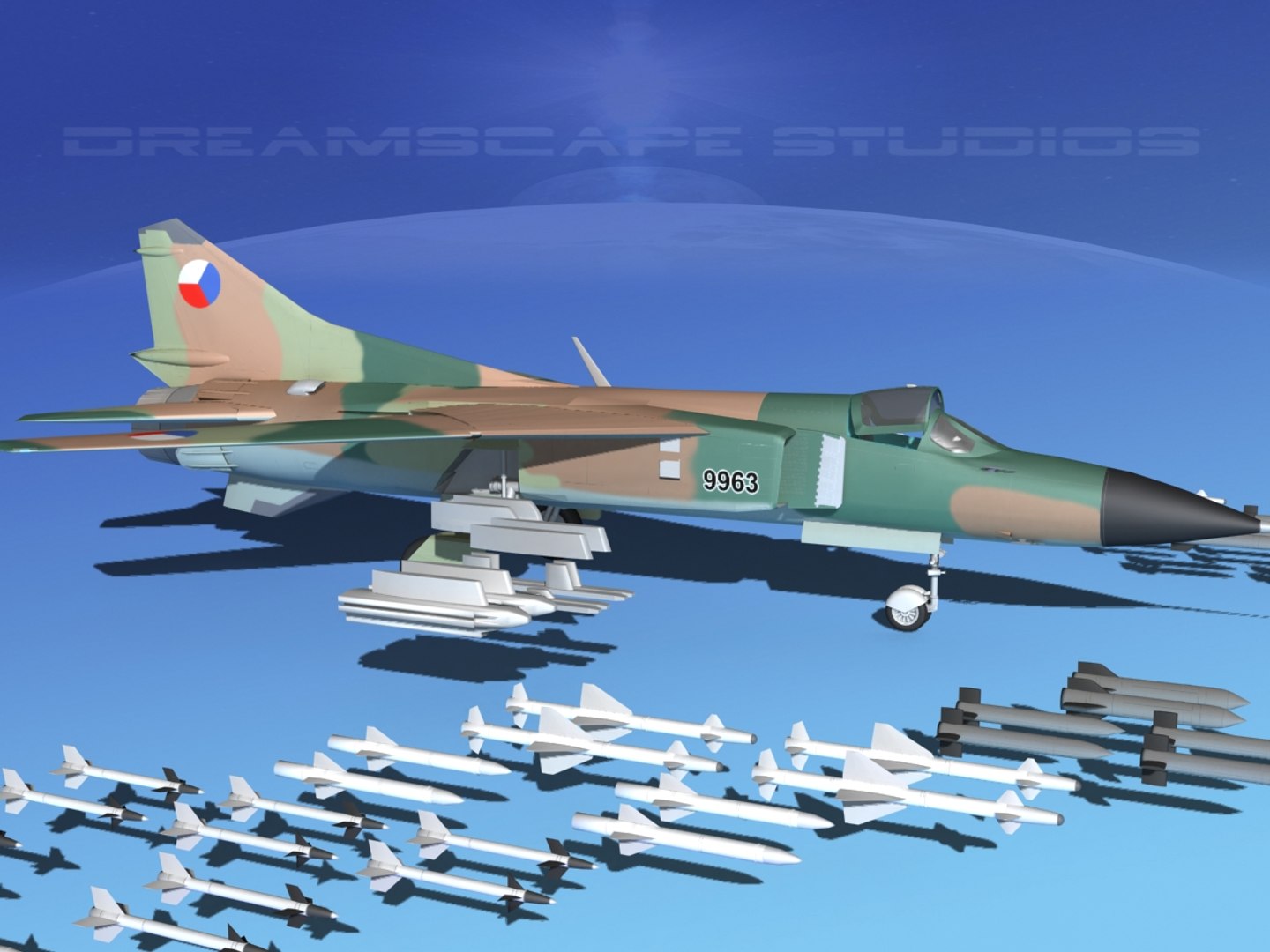 3d Model Mig-23 Flogger B Fighter