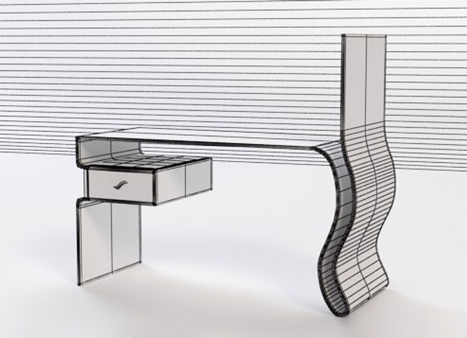 3d contemporary computer desk