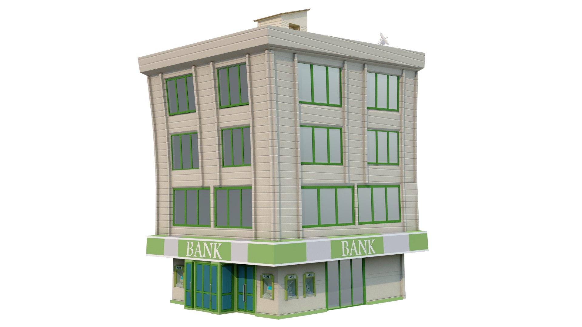 Bank Building 3D Model - TurboSquid 1368009