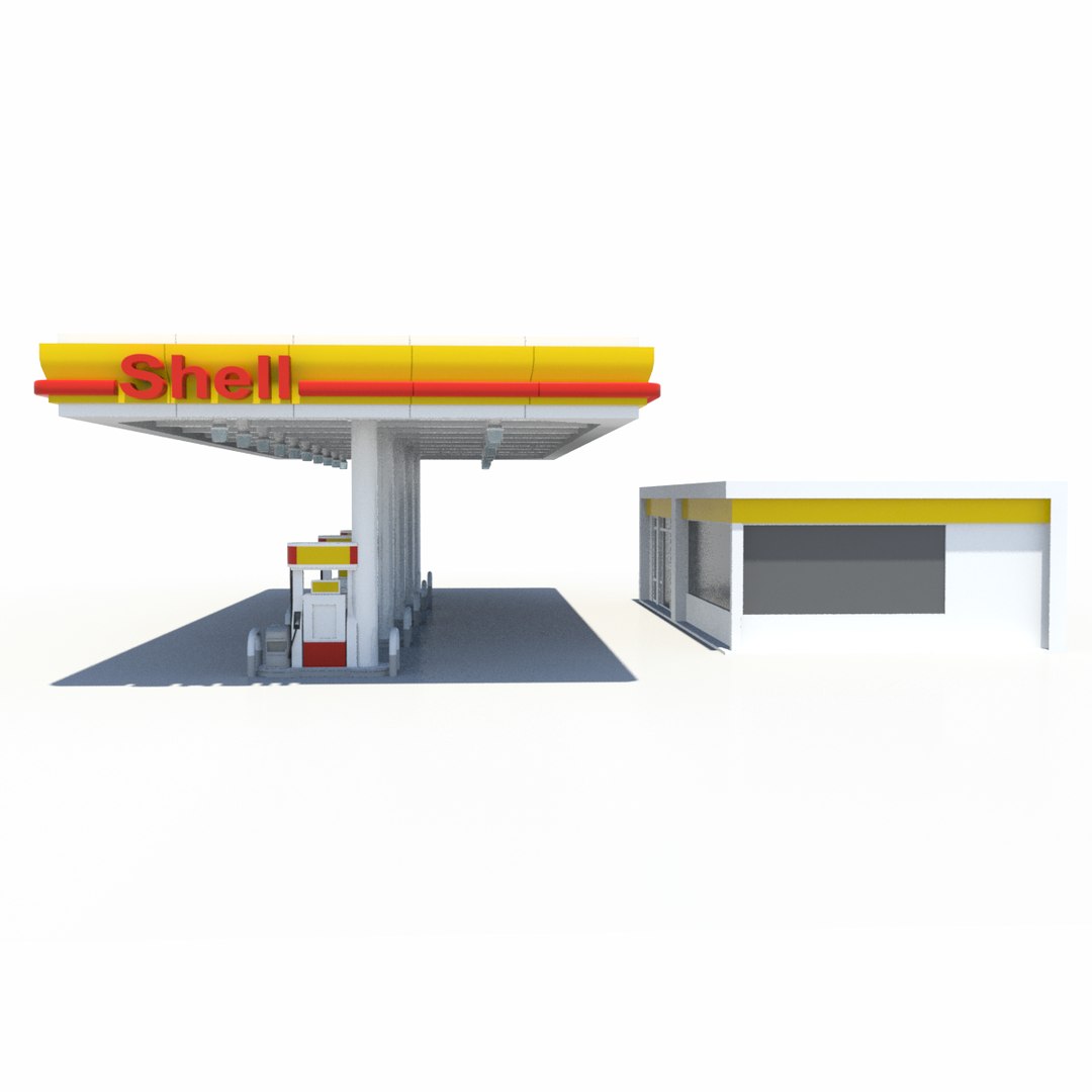 3d shell gas station model