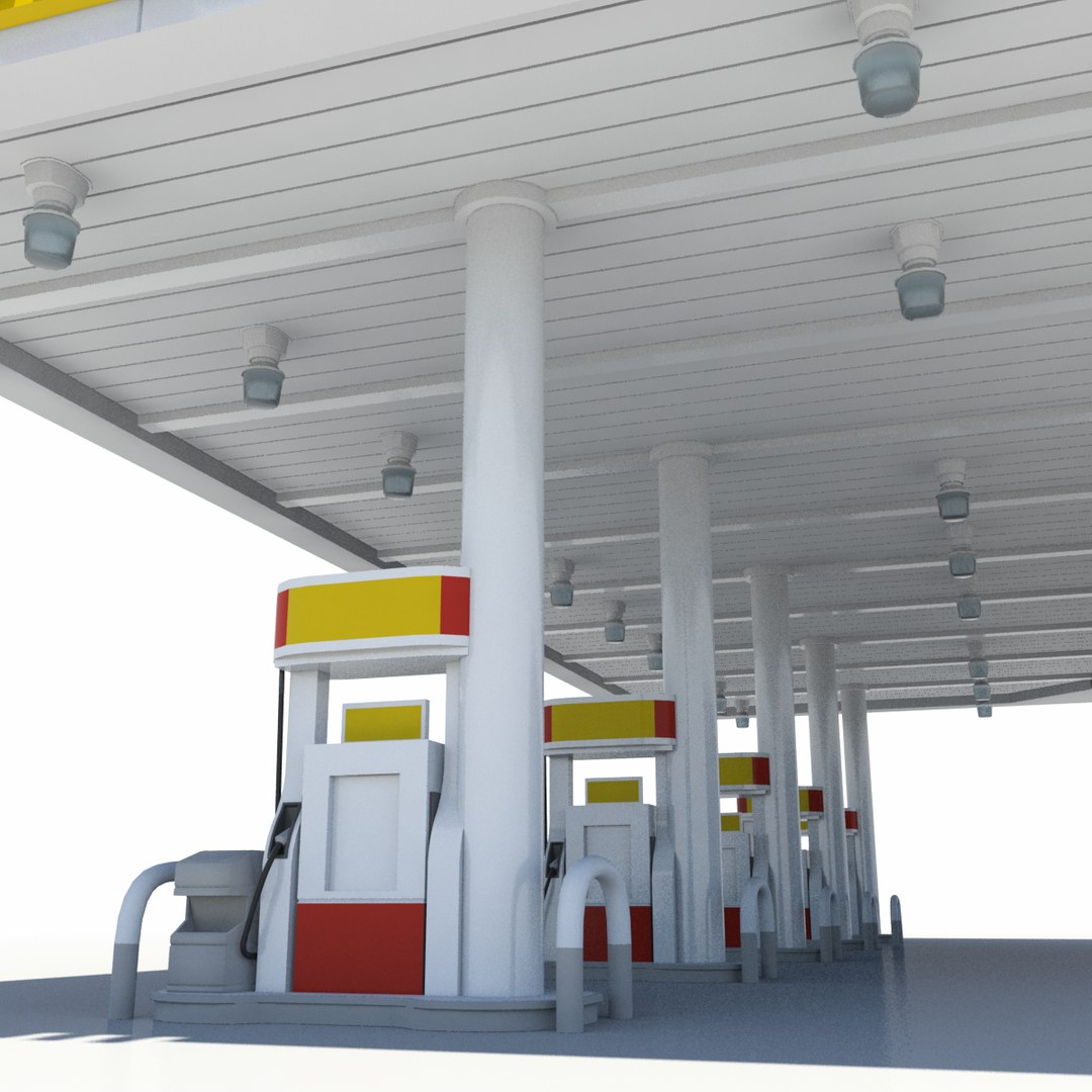 3d shell gas station model