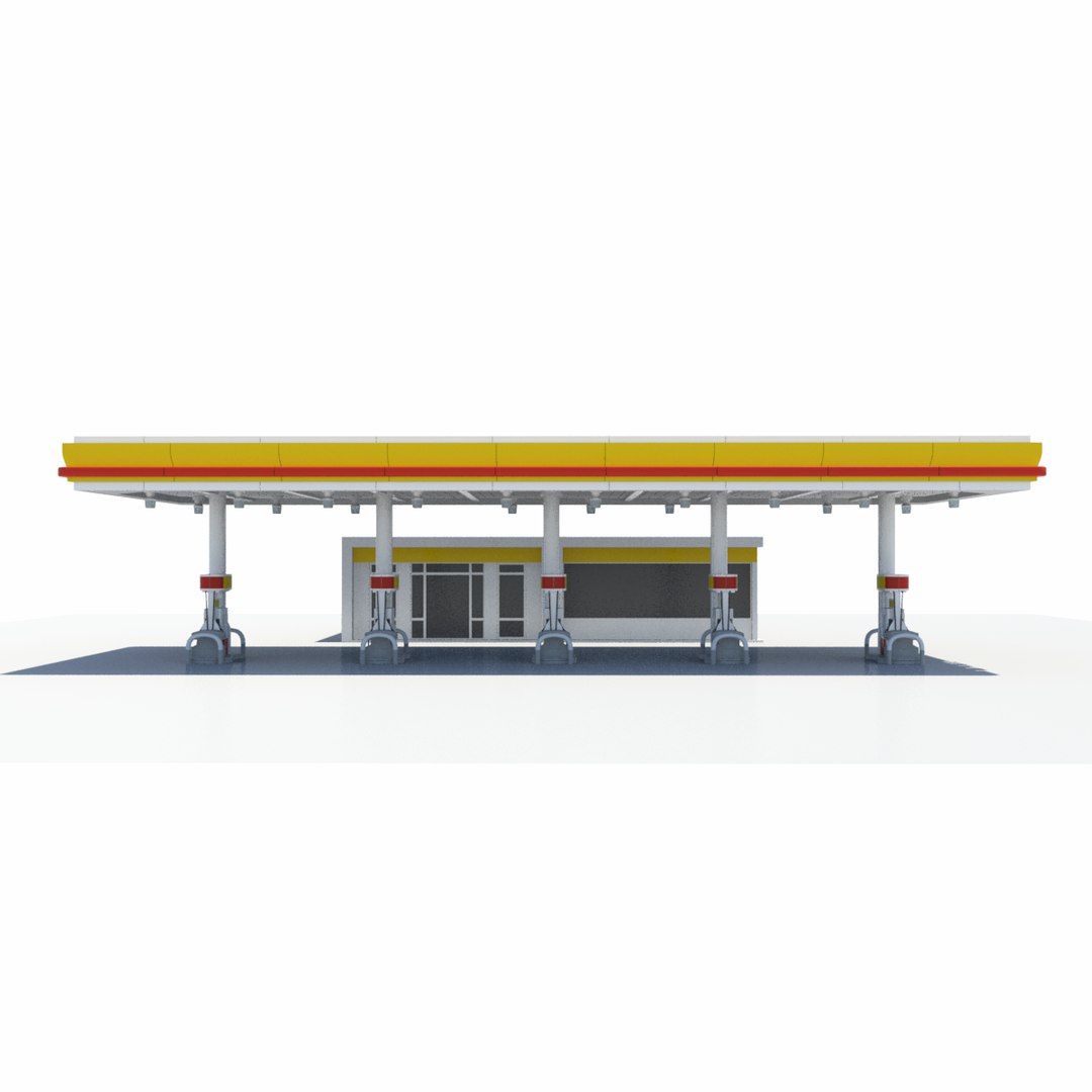 3d shell gas station model