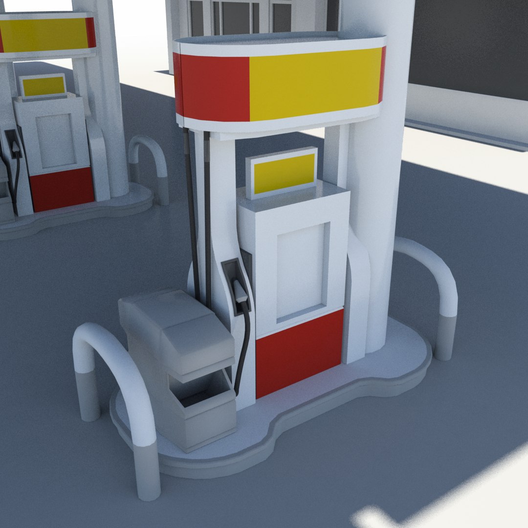 3d shell gas station model