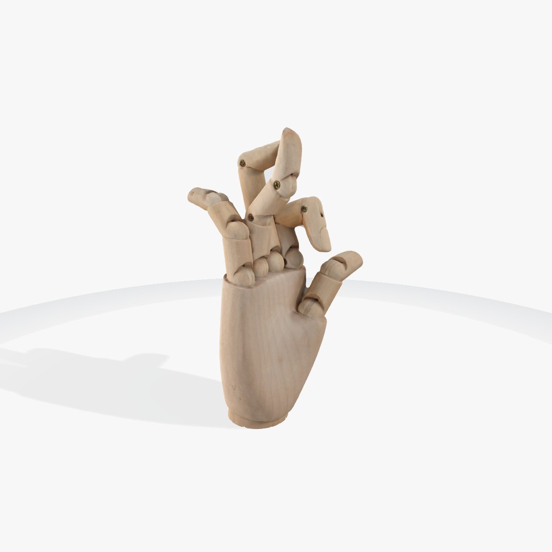 3D Model Of An Articulated Wooden Hand 3D - TurboSquid 2185335