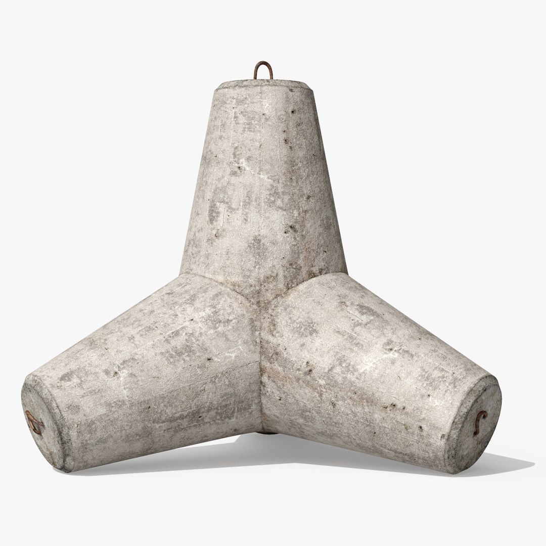 3d Concrete Tetrapod Set 4 Model