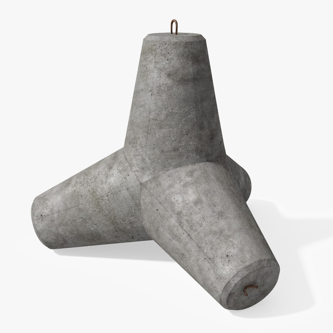 3d Concrete Tetrapod Set 4 Model