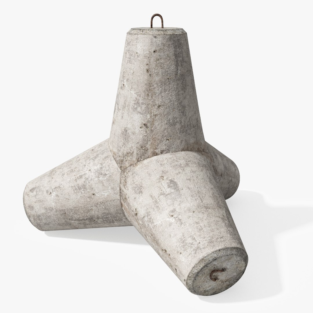 3d Concrete Tetrapod Set 4 Model