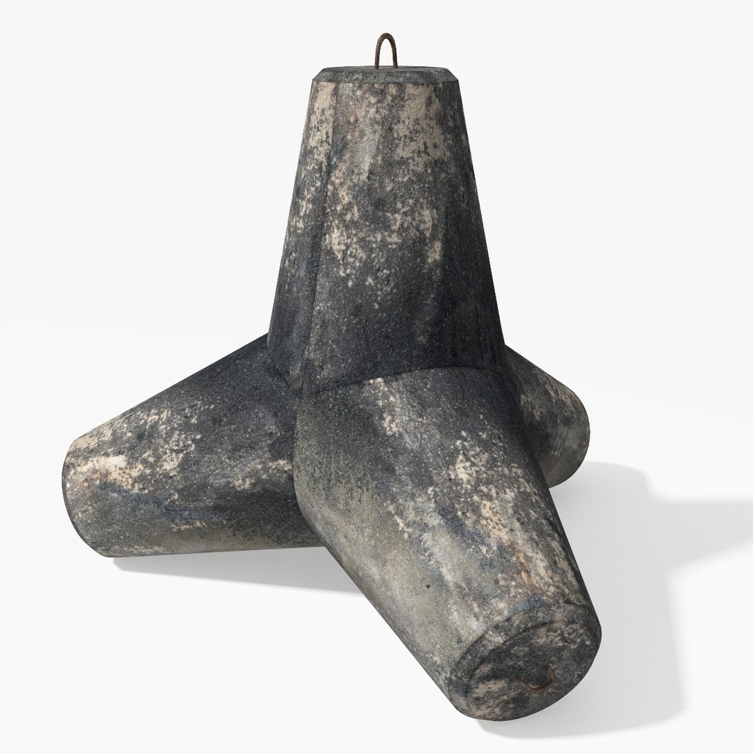 3d Concrete Tetrapod Set 4 Model