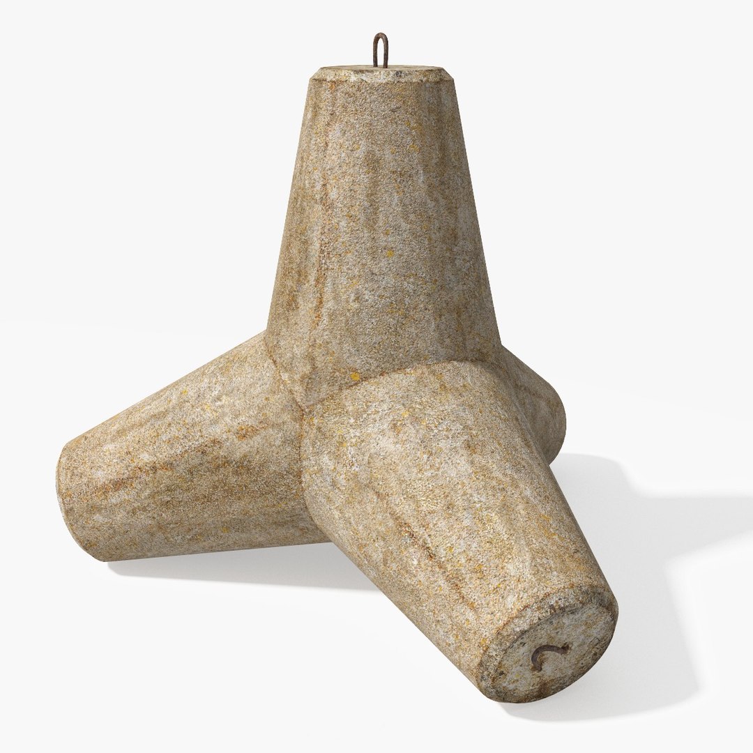 3d Concrete Tetrapod Set 4 Model