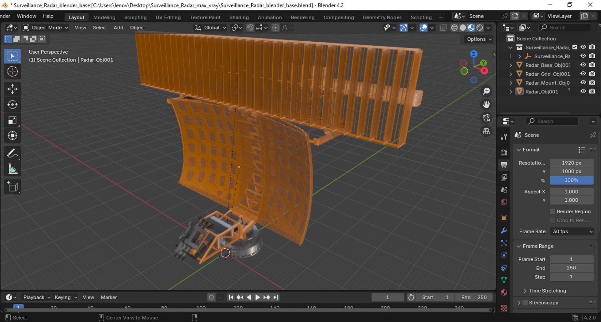 3D Surveillance Radar Model - TurboSquid 2282356