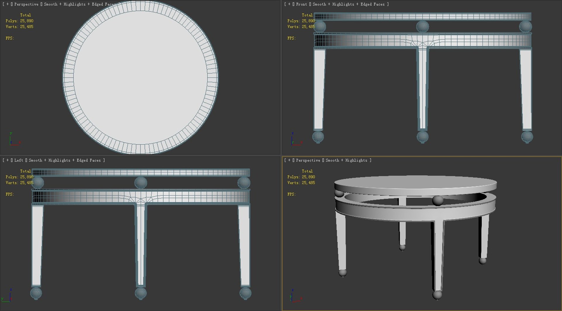 3d Circle Table Model