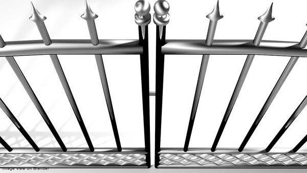 3d model steel gate door