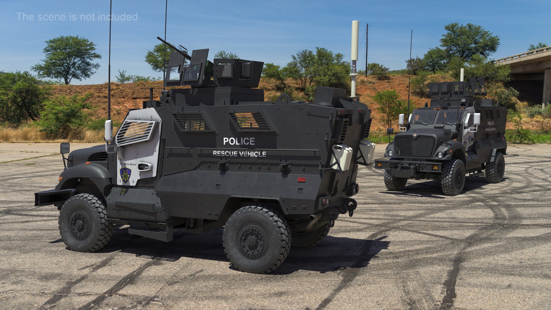 3D Police Vehicle MRAP International MaxxPro Rigged for Cinema 4D ...