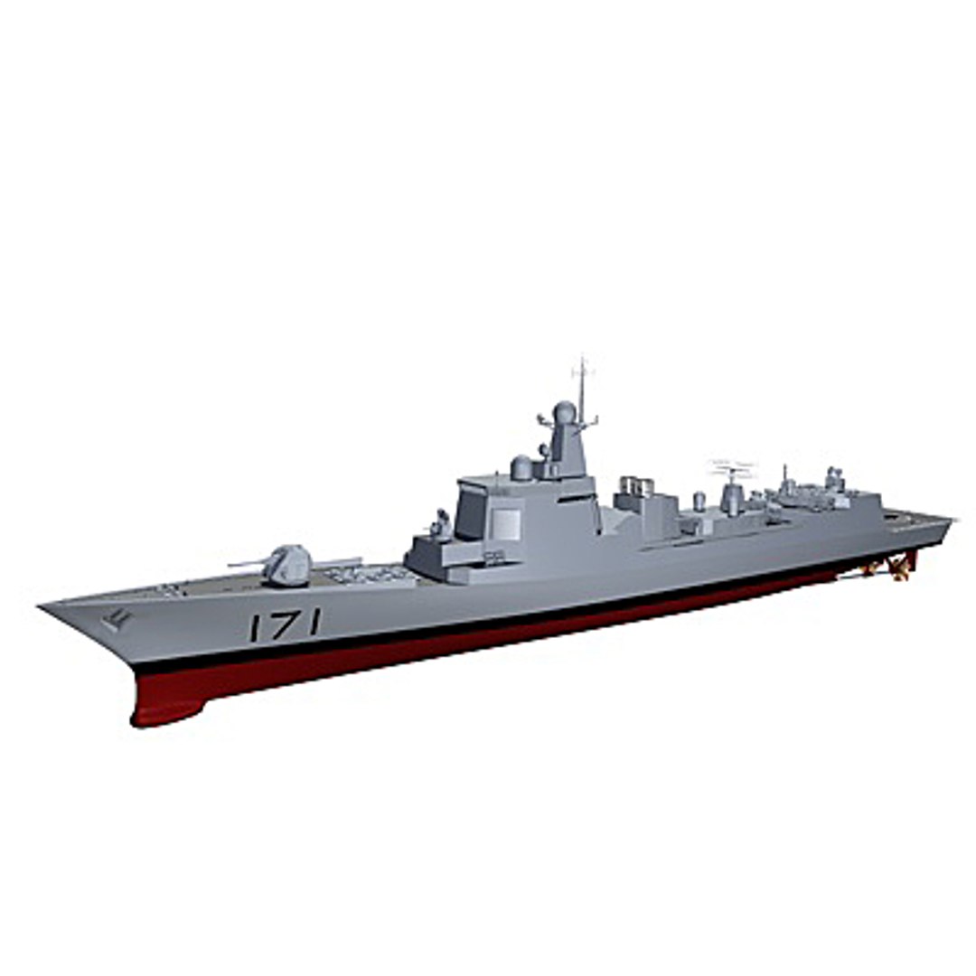 Type 052c Destroyer Warship 3d Model