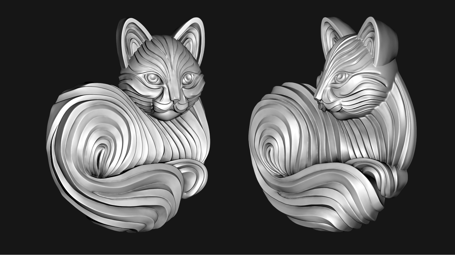 Modern Cat Bas Relief And Pendant 3D Print Model 3D Model - TurboSquid ...