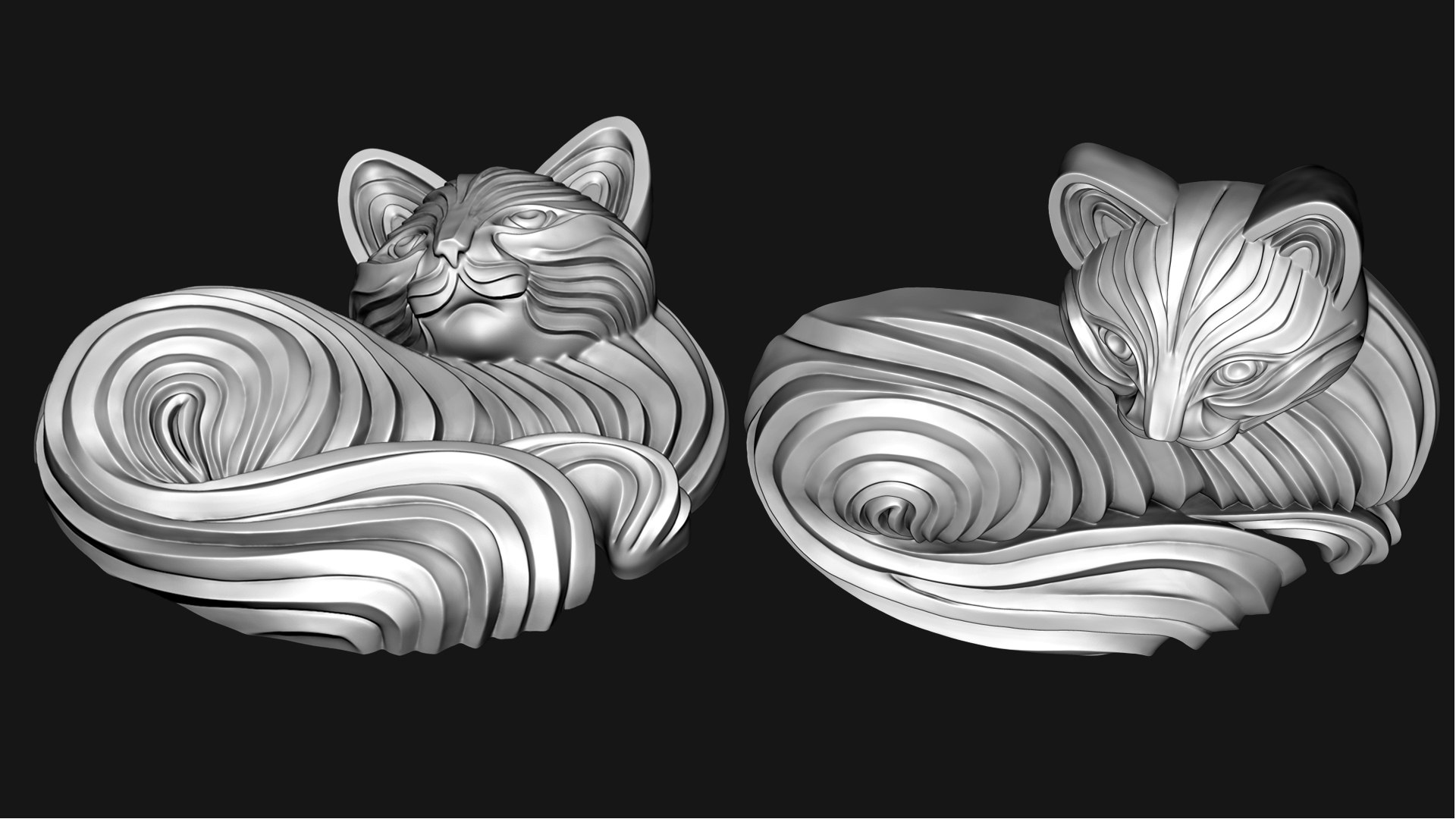 Modern Cat Bas Relief And Pendant 3D Print Model 3D Model - TurboSquid ...