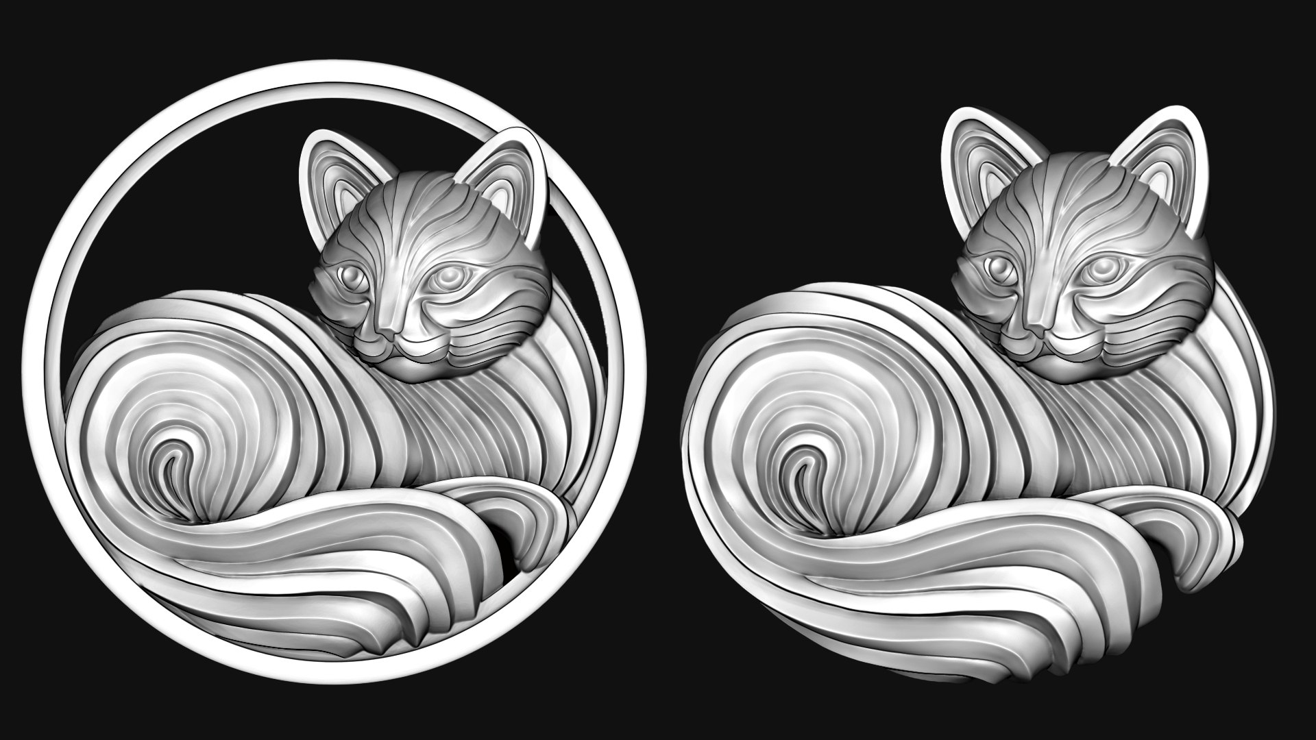 Modern Cat Bas Relief And Pendant 3D Print Model 3D Model - TurboSquid ...