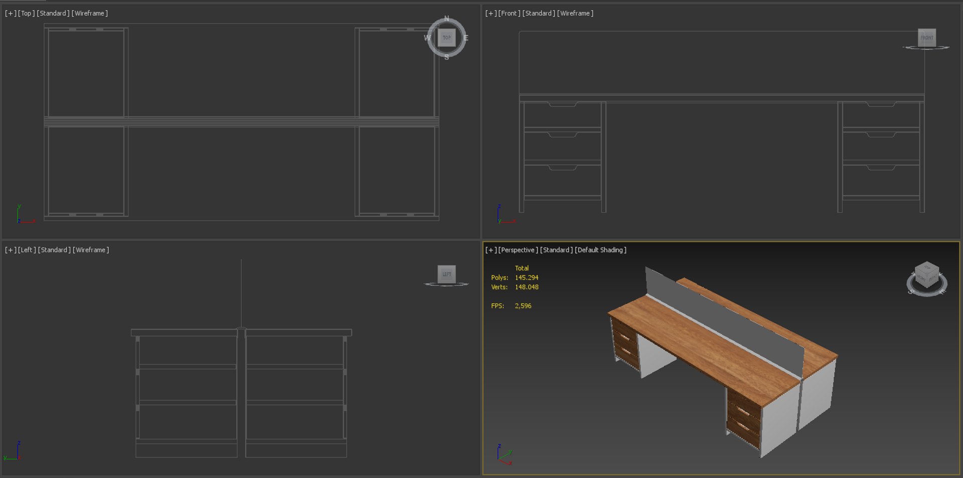 3D Modern Office Workstation Table - TurboSquid 2166254