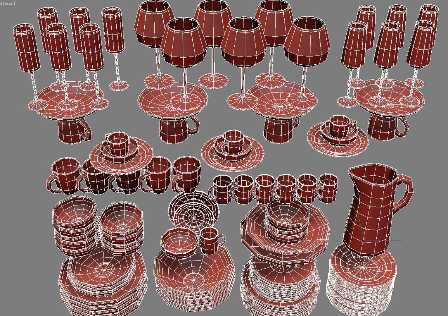 3D Tableware Kitchen Filling Set Model - TurboSquid 2298066