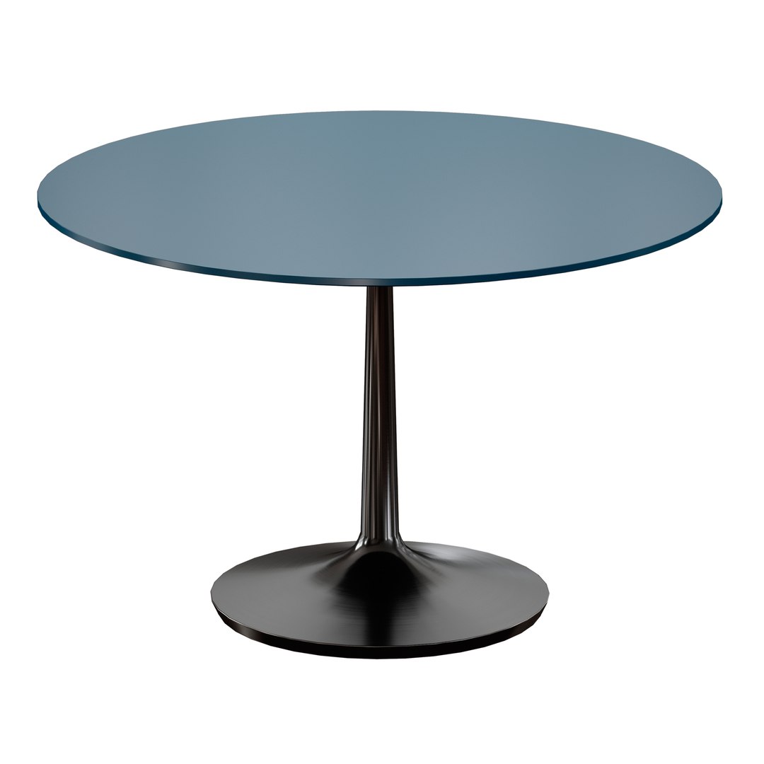 3D model Nero 48 Blue Lacquer Dining Table with Matte Black Base ...