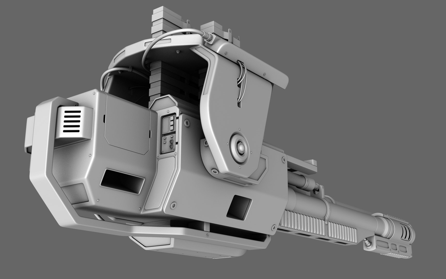 3D Sci-fi Chaingun Polygonal Model - TurboSquid 1192569
