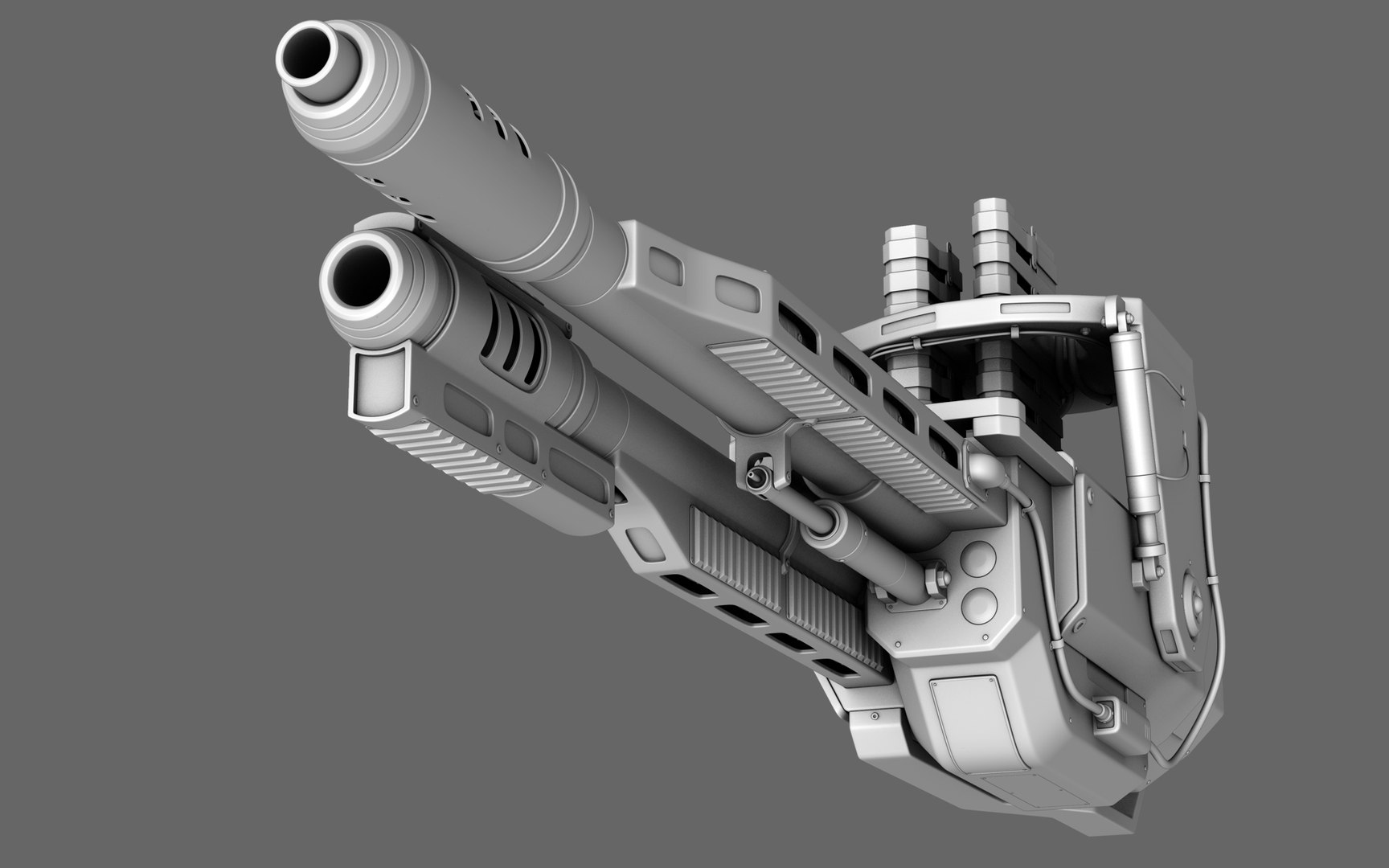 3D Sci-fi Chaingun Polygonal Model - TurboSquid 1192569