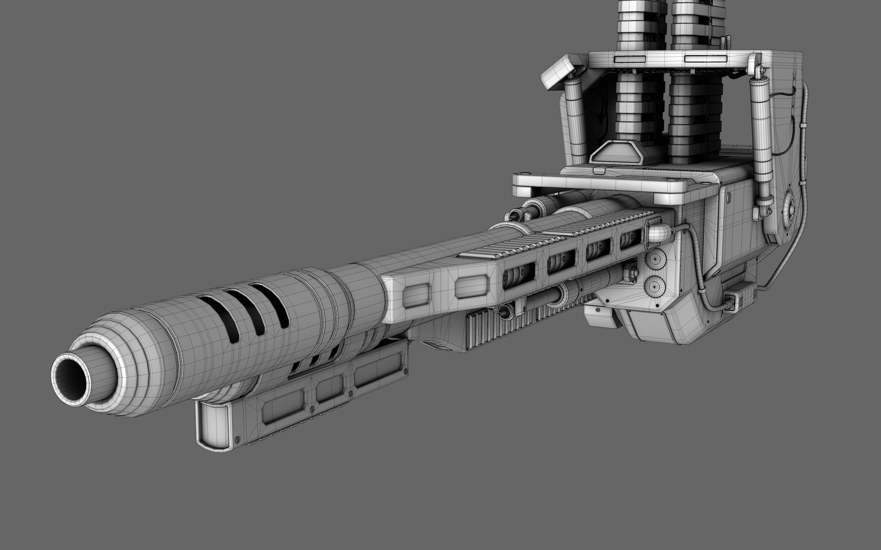 3D Sci-fi Chaingun Polygonal Model - TurboSquid 1192569