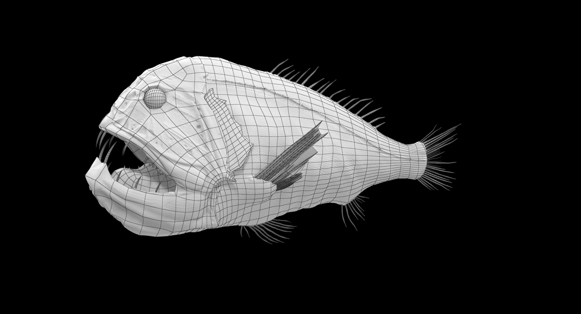 3d model of fangtooth fish