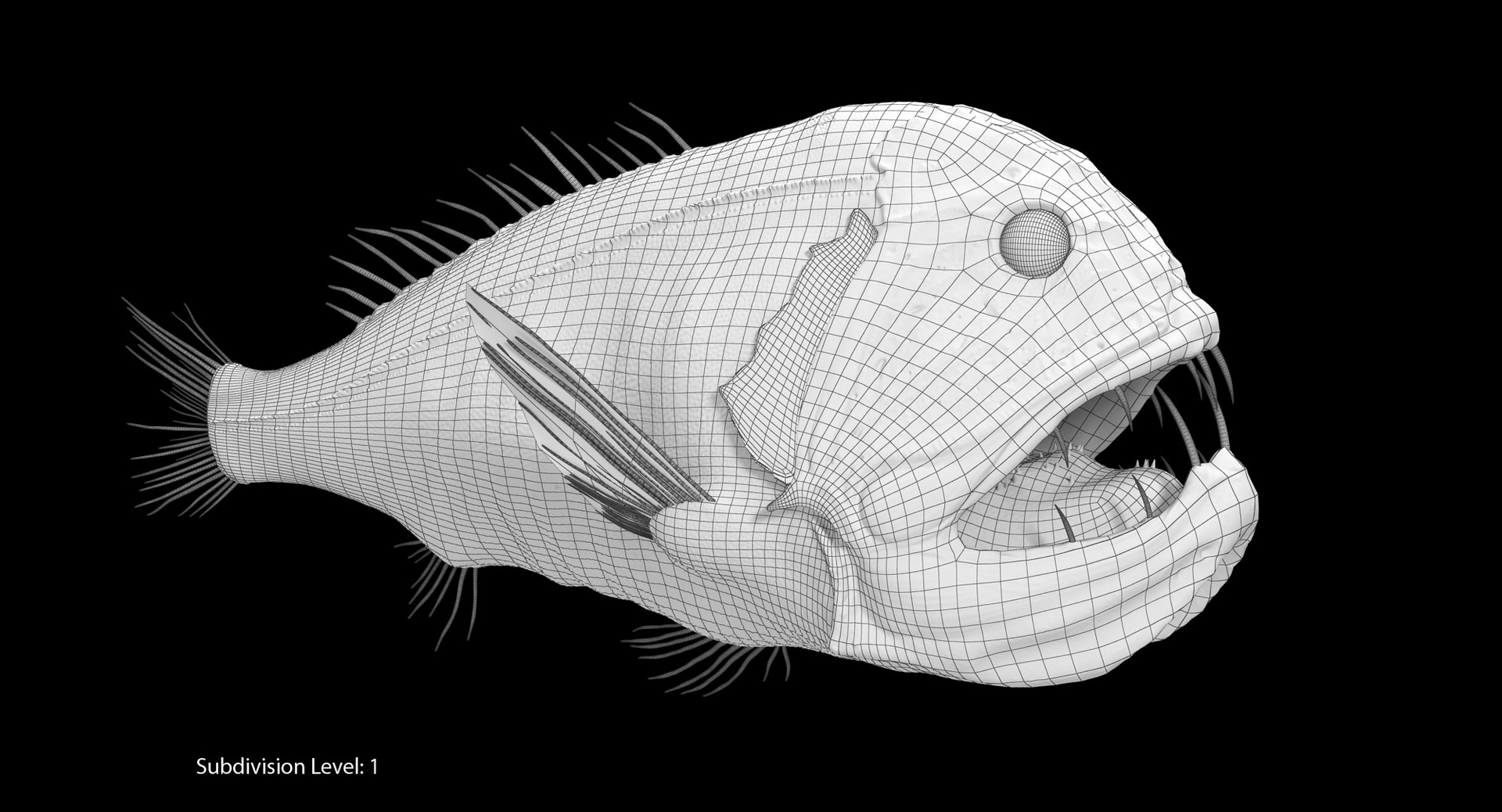 3d model of fangtooth fish