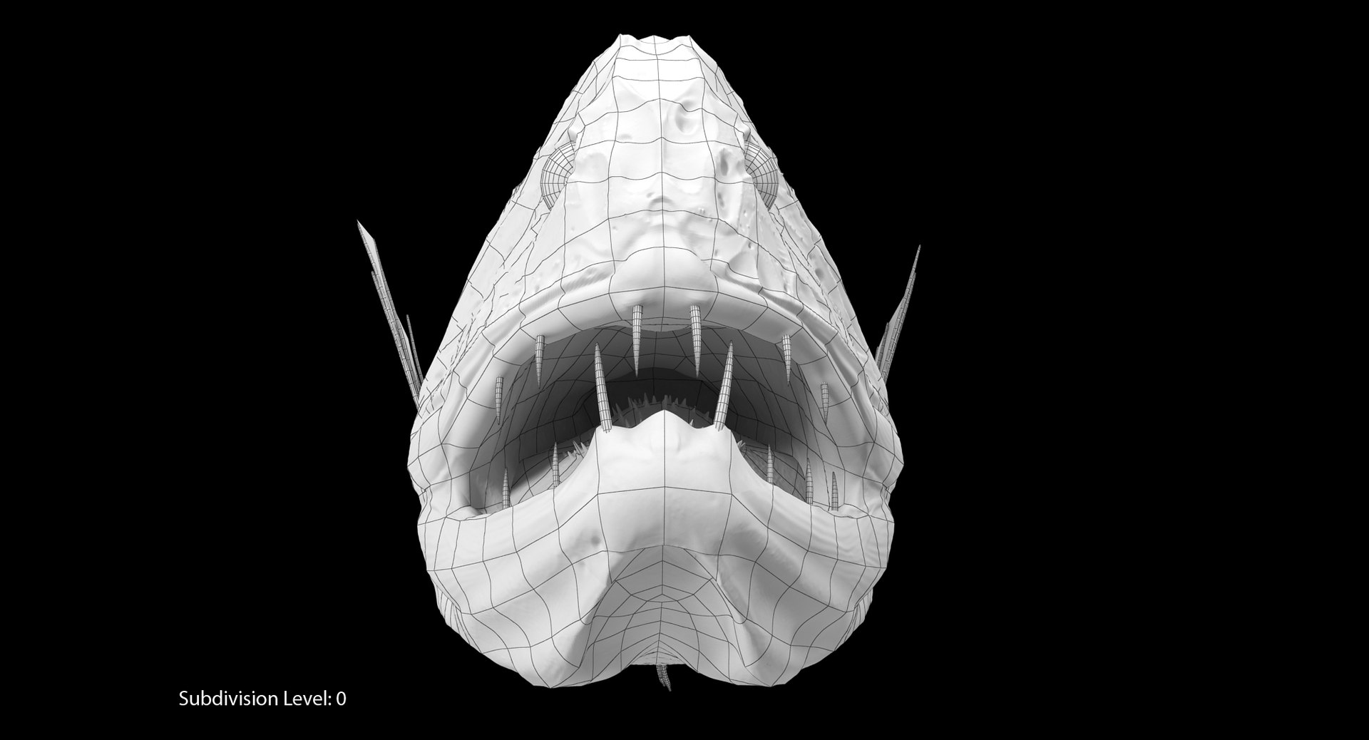 3d model of fangtooth fish