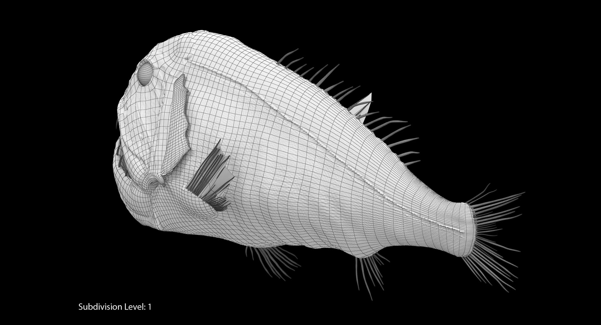 3d model of fangtooth fish