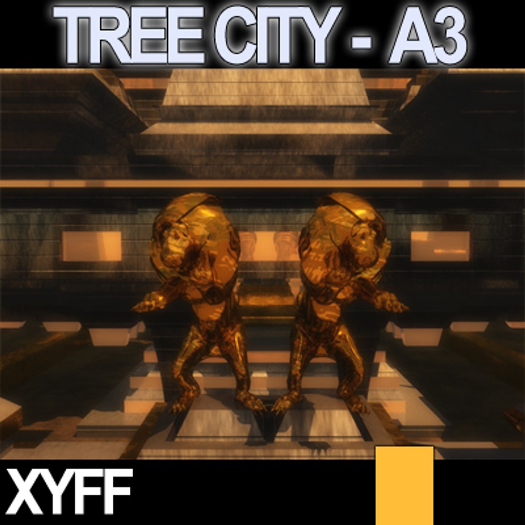 3d 3ds Scifi City Tree Cityscape