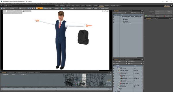 3D Teenage Boy School Uniform Rigged for Modo - TurboSquid 1725187