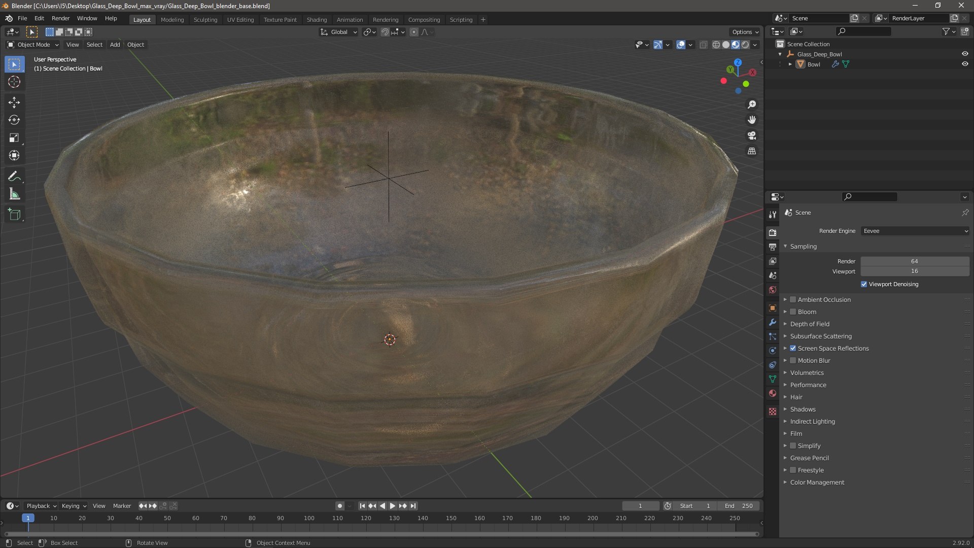 Glass Deep Bowl 3D Model - TurboSquid 2197303