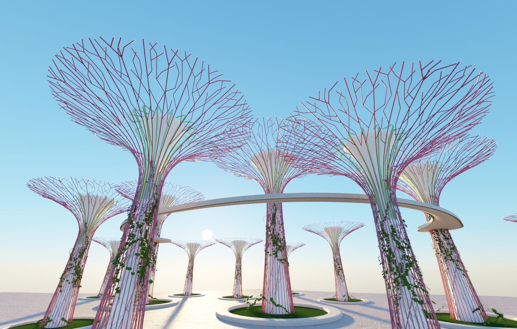 3D Gardens By The Bay Singapore Supertrees Model - TurboSquid 1717366