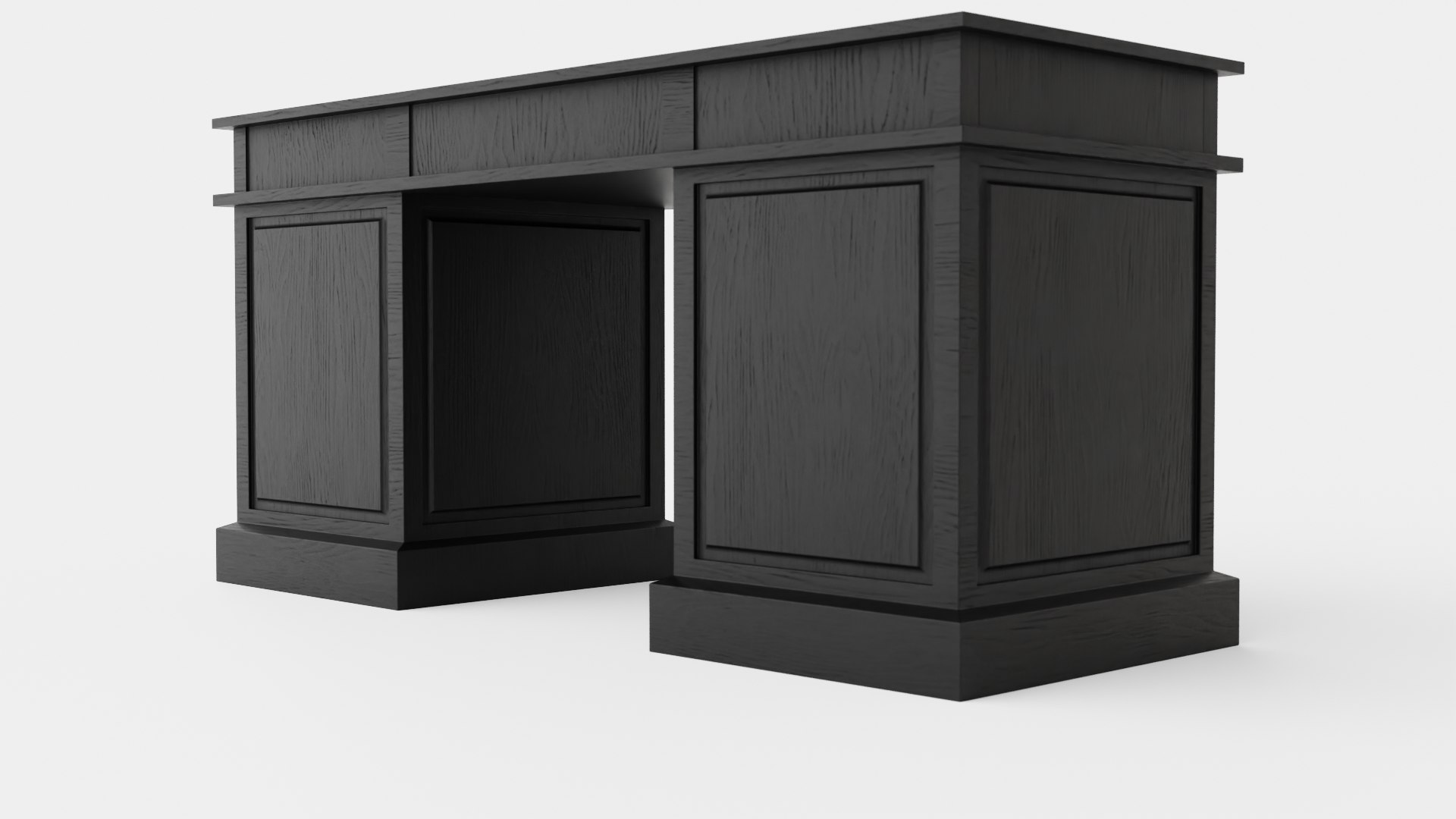 Wall Street Desk Black Oak 3D Model - TurboSquid 2264061
