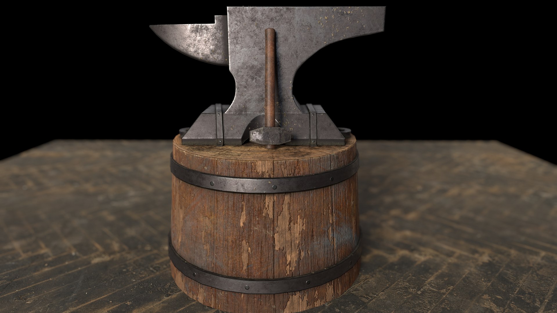 3D Medieval Anvil and Hammer model - TurboSquid 1811638