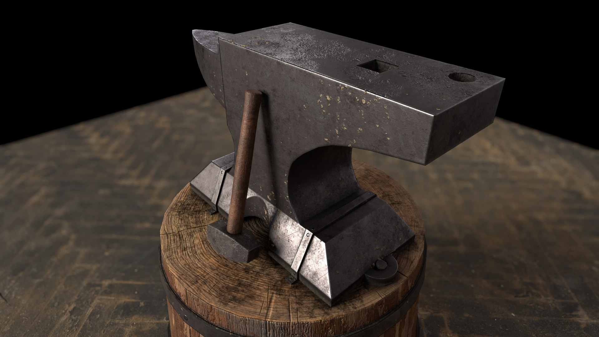 3D Medieval Anvil and Hammer model - TurboSquid 1811638