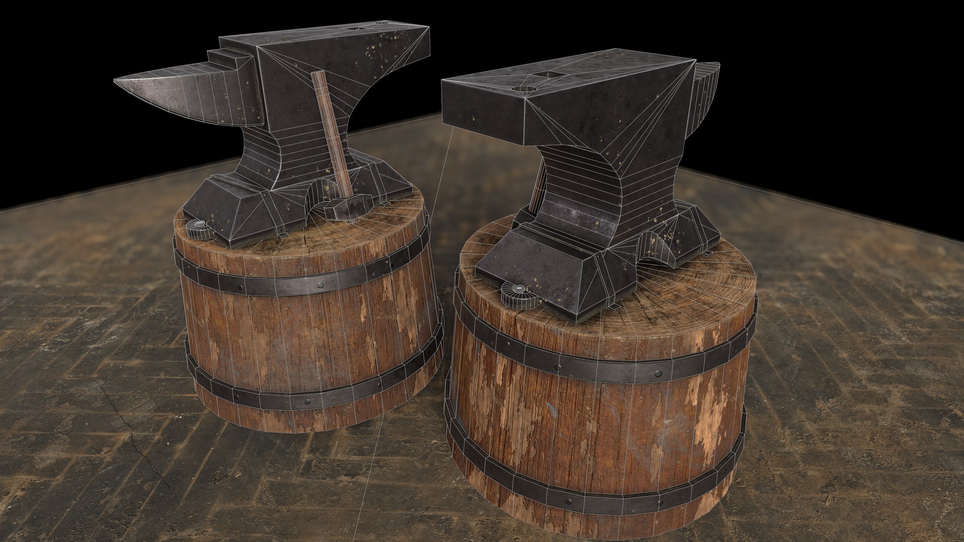 3D Medieval Anvil and Hammer model - TurboSquid 1811638