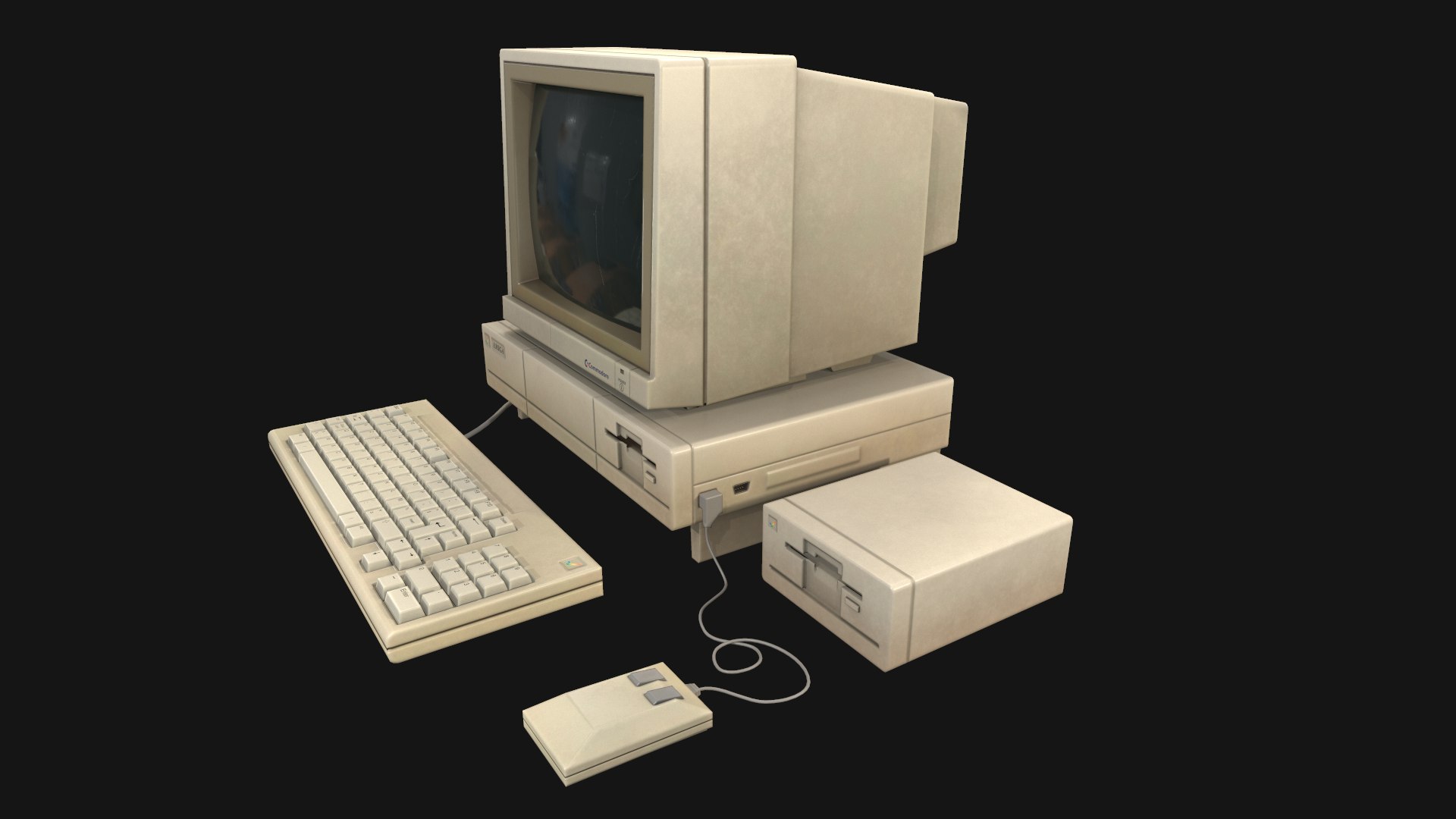 3D Model Retro Computer -PBR Low-poly Low-poly 3D Model - TurboSquid ...