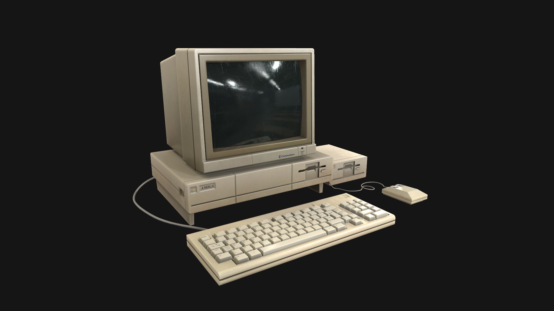 3D Model Retro Computer -PBR Low-poly Low-poly 3D Model - TurboSquid ...