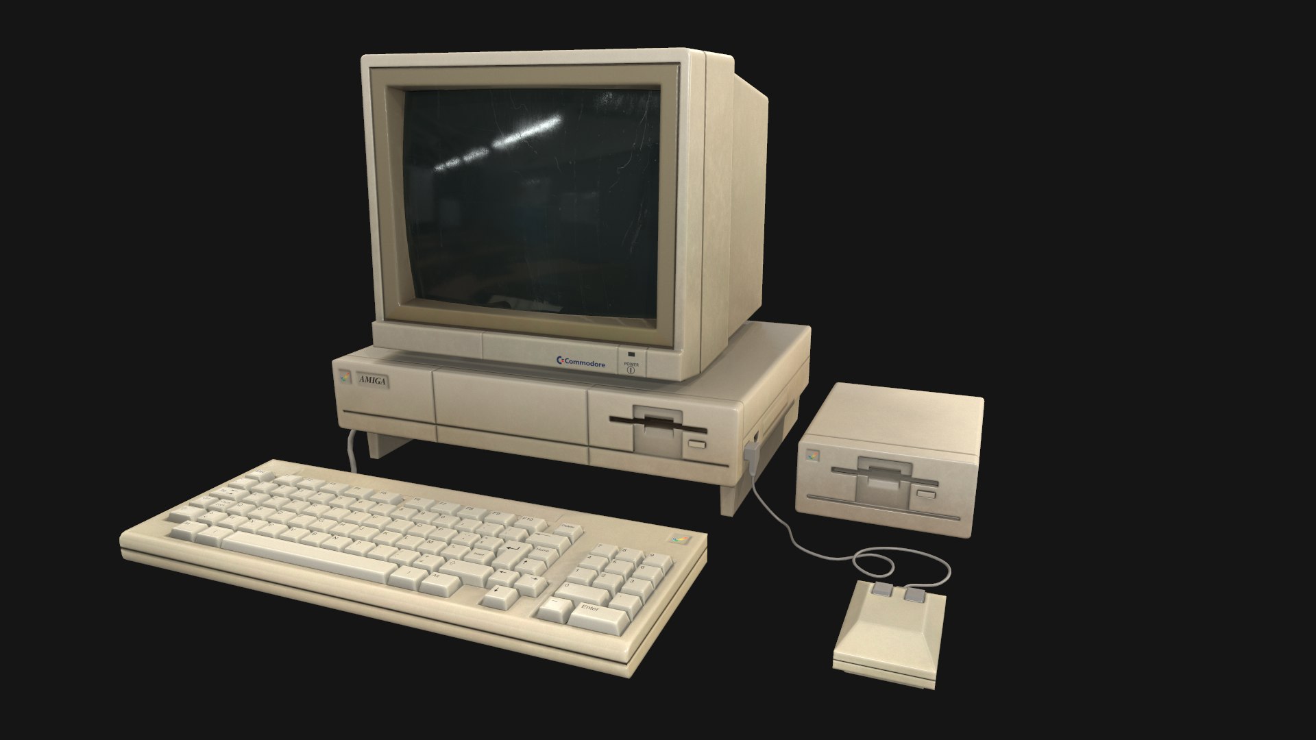 3D Model Retro Computer -PBR Low-poly Low-poly 3D Model - TurboSquid ...