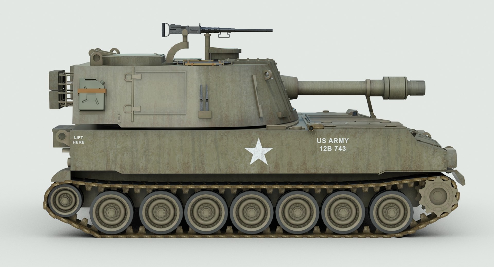 m108 howitzer 3d model