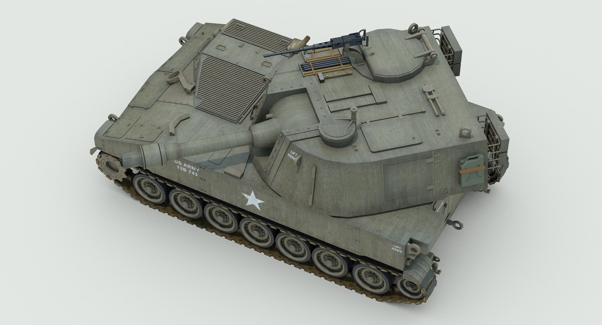 m108 howitzer 3d model