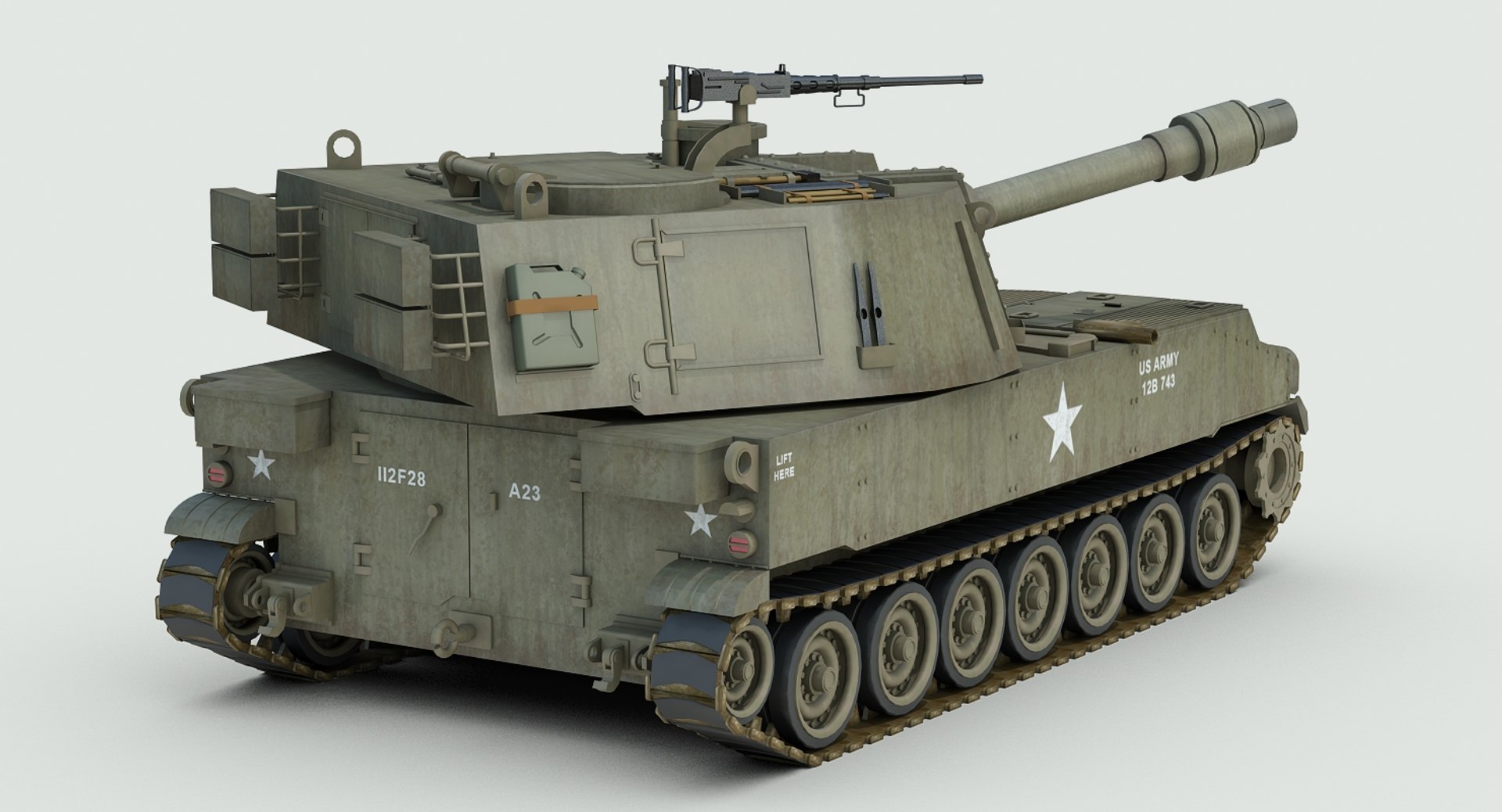 m108 howitzer 3d model