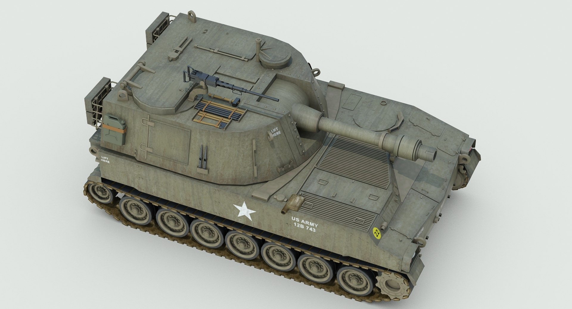 m108 howitzer 3d model