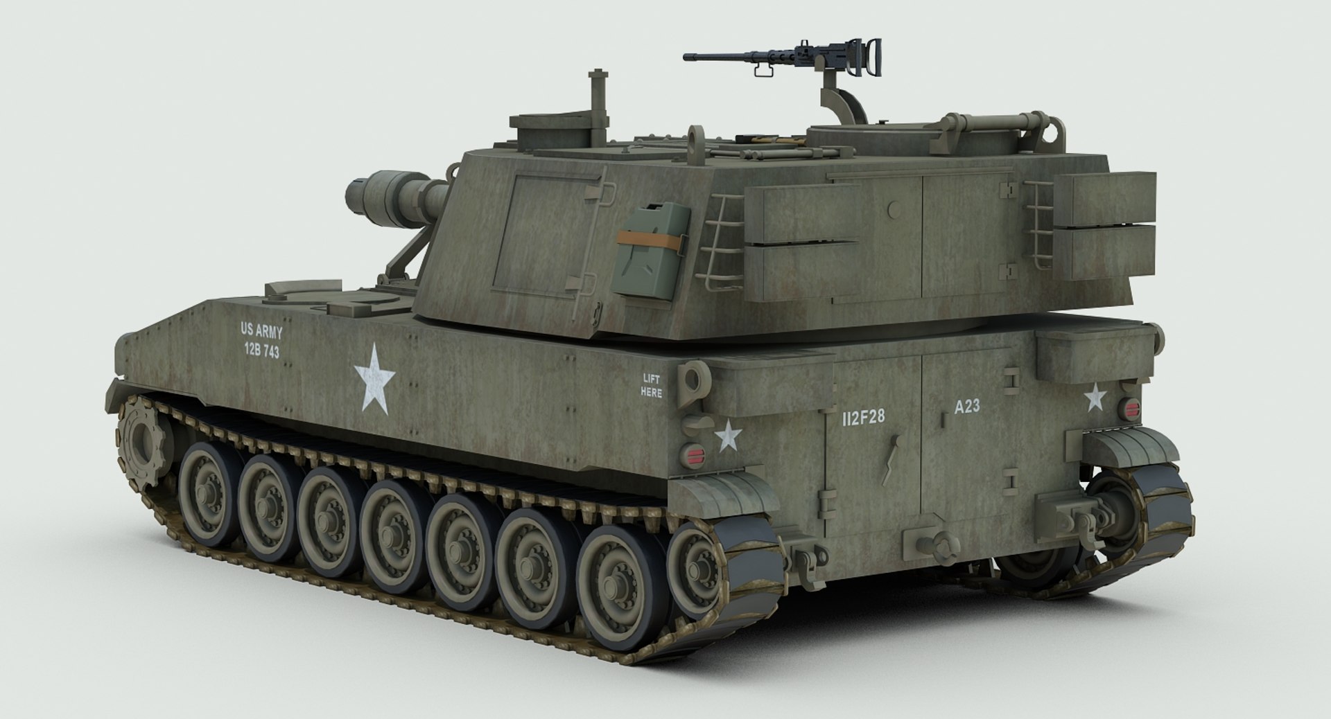 m108 howitzer 3d model