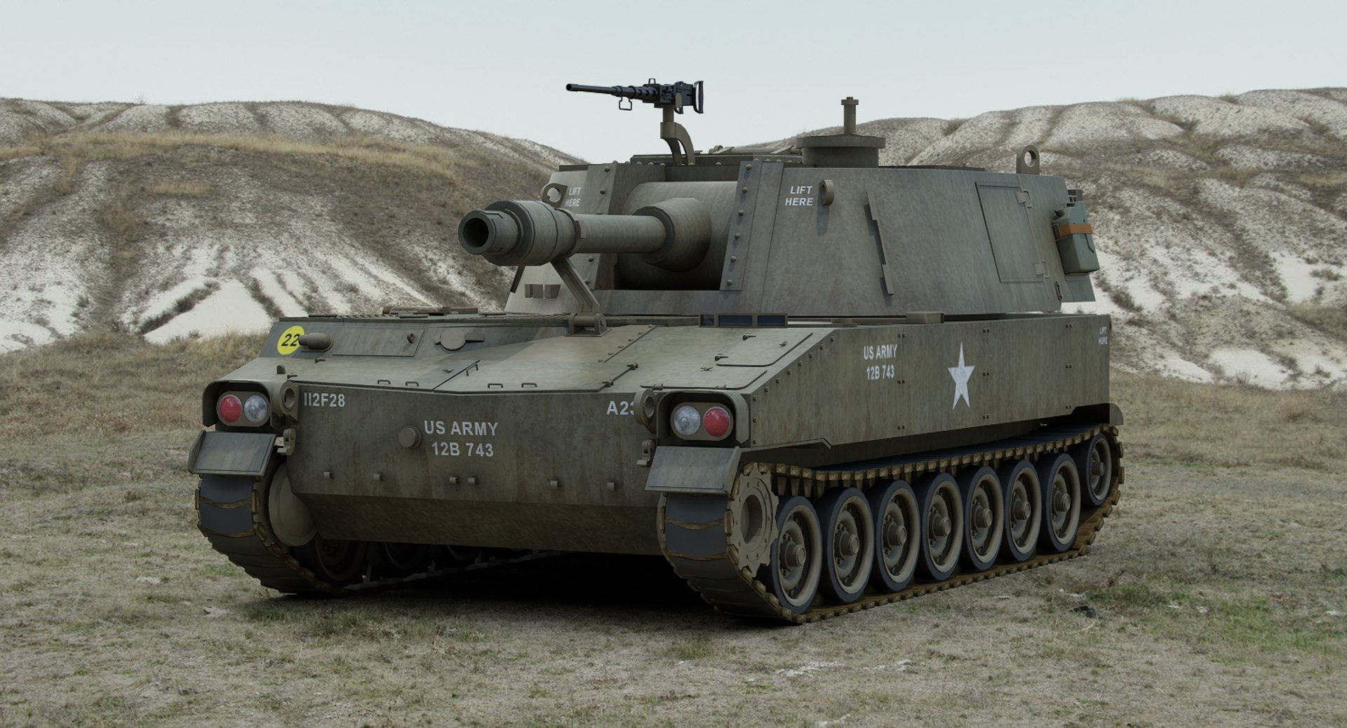 m108 howitzer 3d model