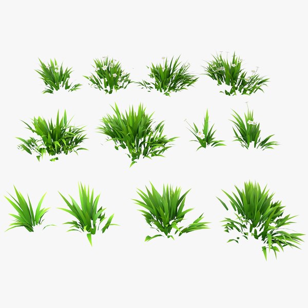 3D Cartoon Grass Pack - TurboSquid 1904093